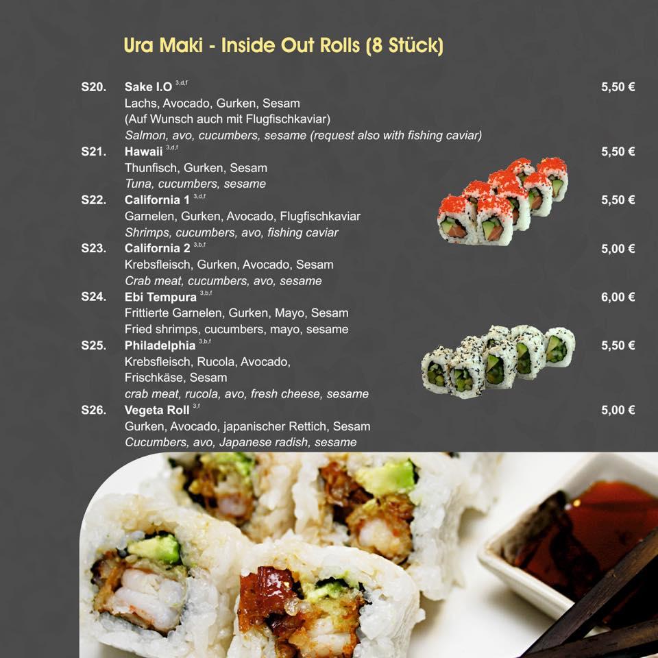 Menu at Miss Vietnam restaurant, Bayreuth