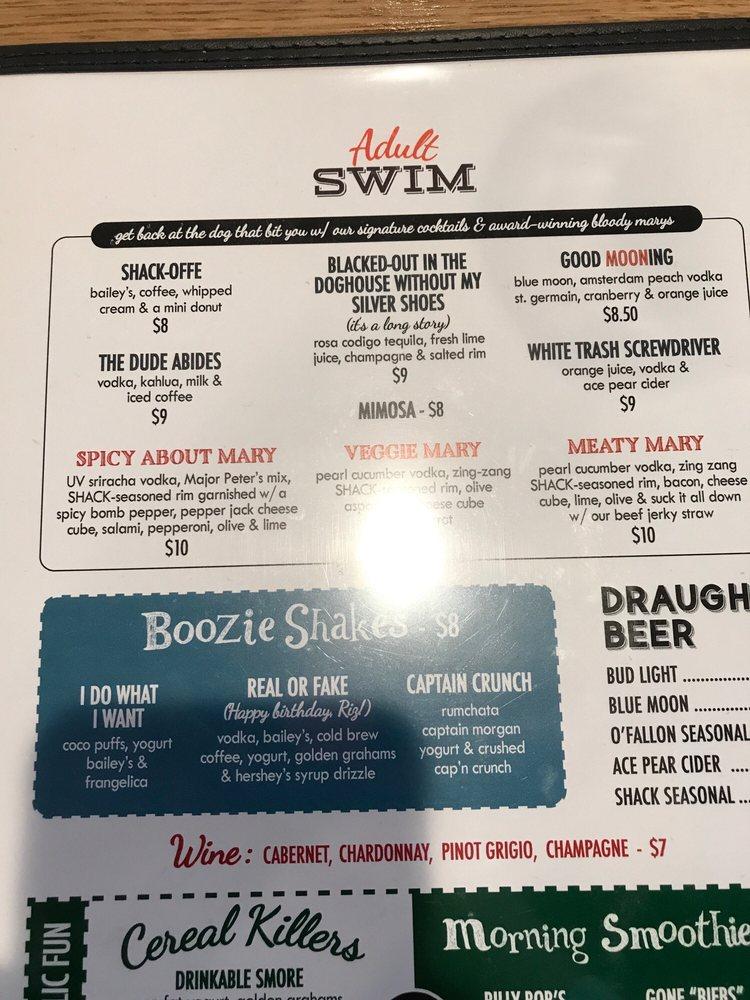 Menu at Shack Breakfast & Lunch restaurant, Overland Park, College Blvd