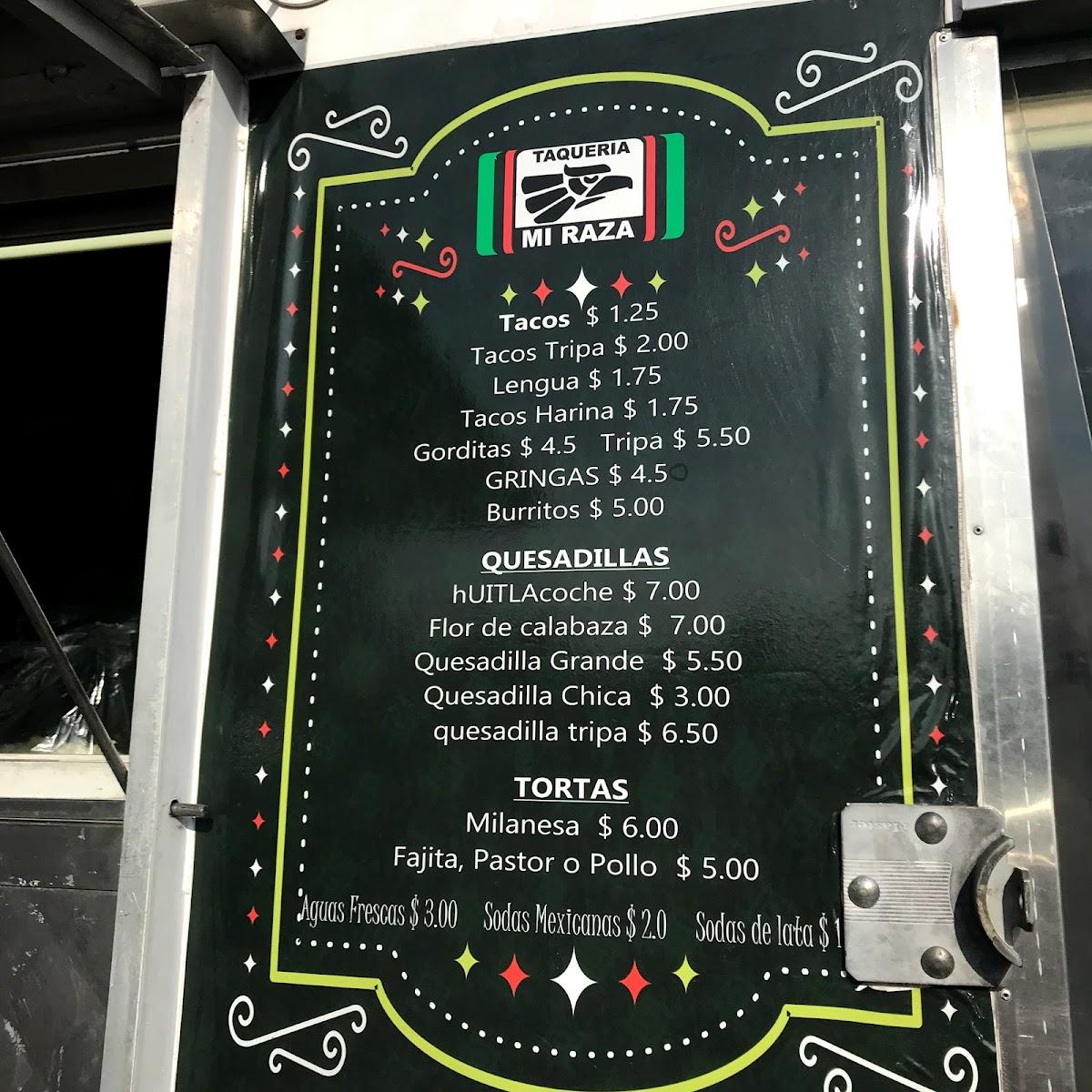 Menu at Taqueria MI Raza restaurant, Houston, N Houston Rosslyn Rd #9501