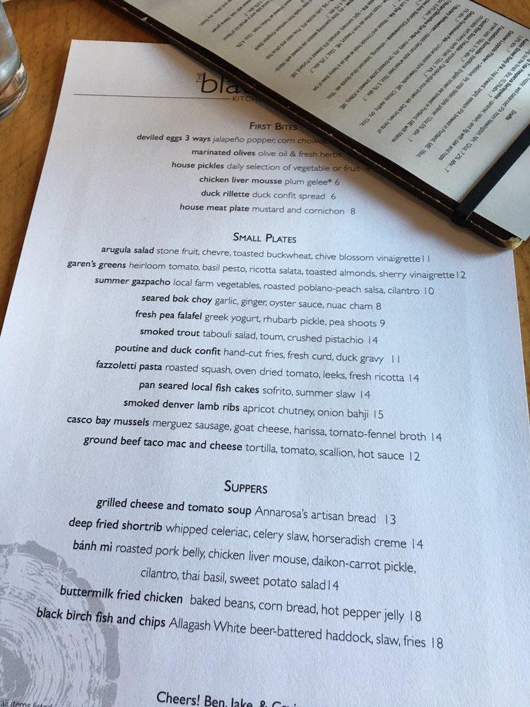 Menu at The Black Birch pub & bar, Kittery, 2 Government St