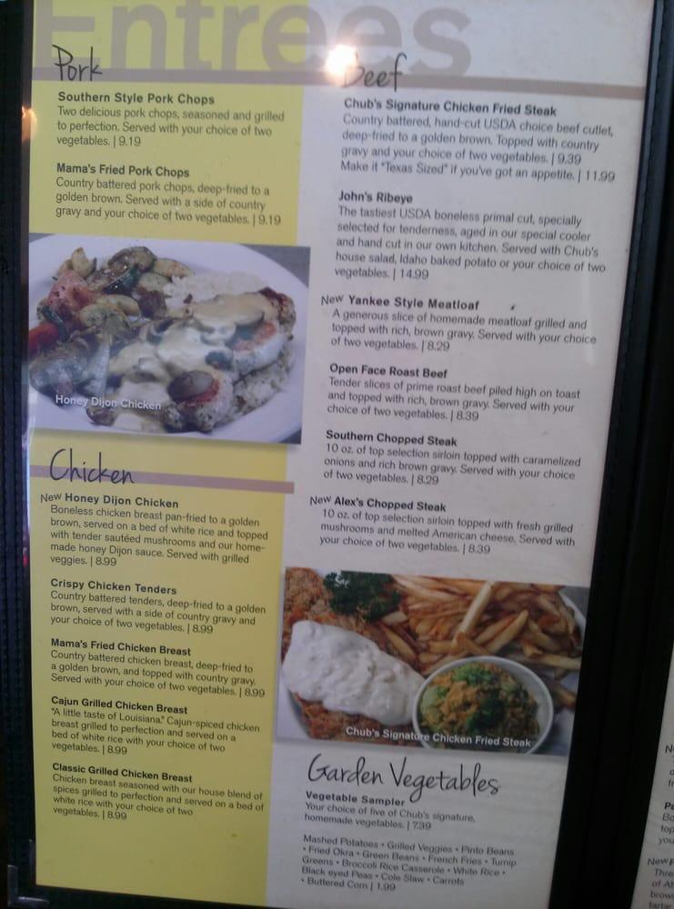 Menu at Chubby's Restaurant, Dallas, S Cockrell Hill Rd