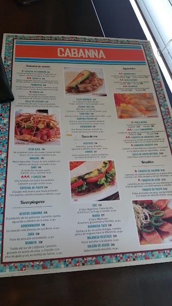 Menu at Cabanna Restaurant, Mexicali