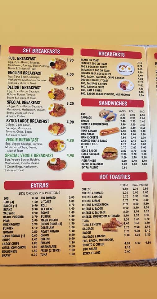 Menu at Cafe Delight, Worksop