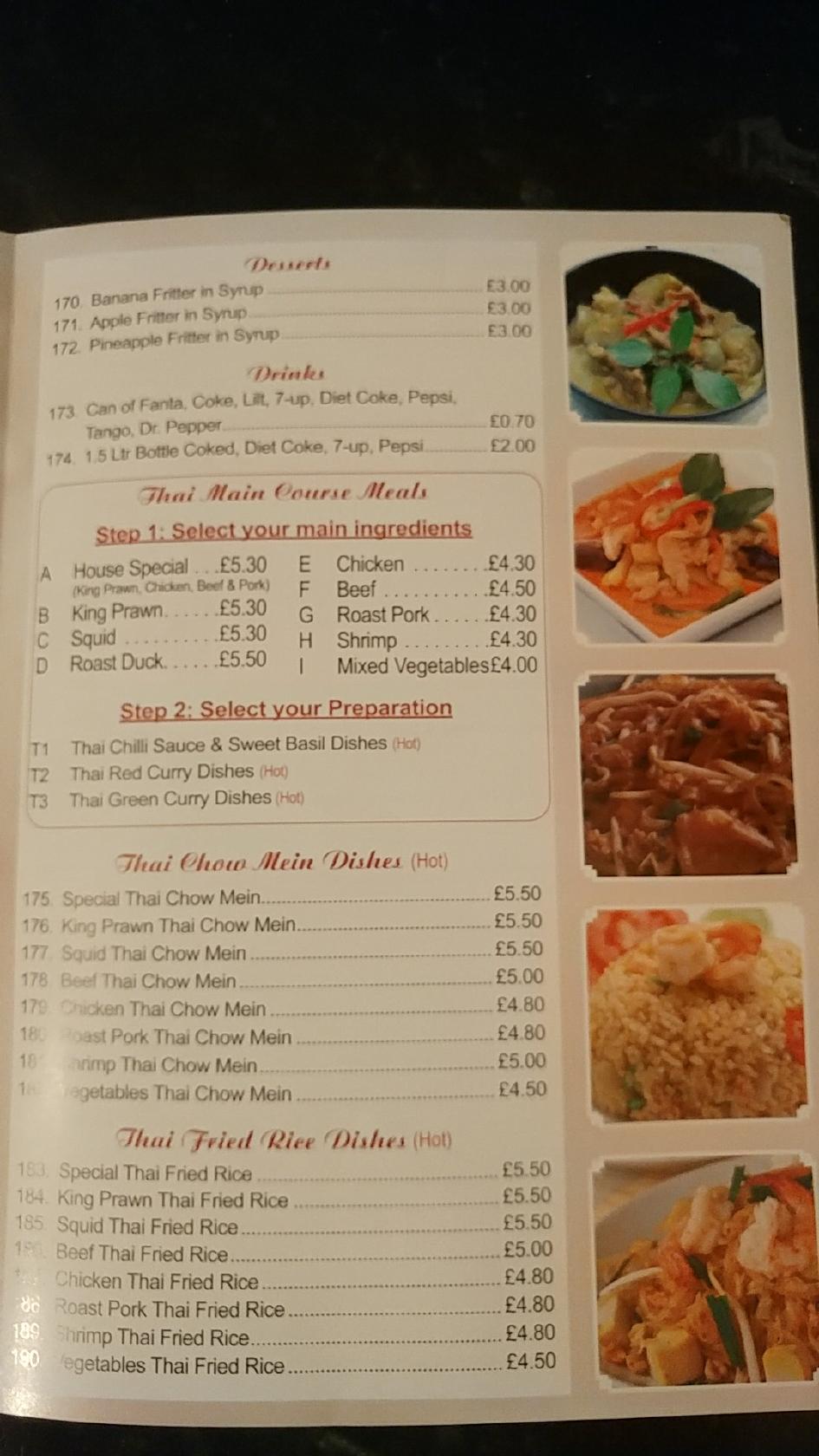 Menu at Ji Xiang, Leeds