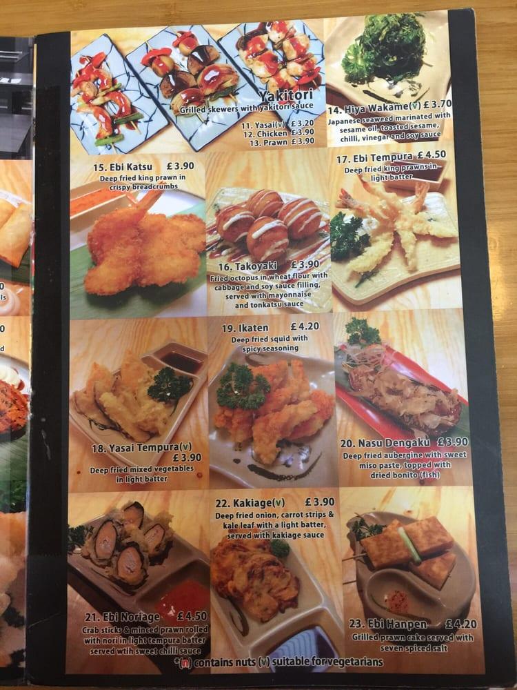 Menu at Nanakusa restaurant, Glasgow