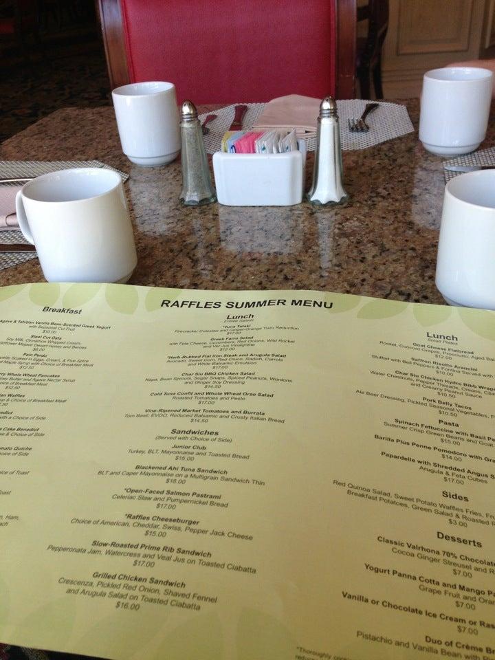 Carta de Raffles Cafe, Las Vegas, Las Vegas Blvd S