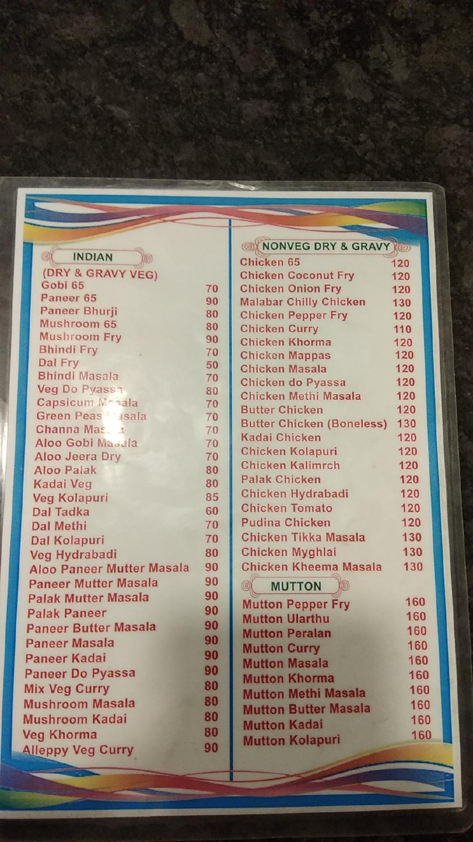 Menu at The Magic Chef, Bengaluru, RM4X+H7Q