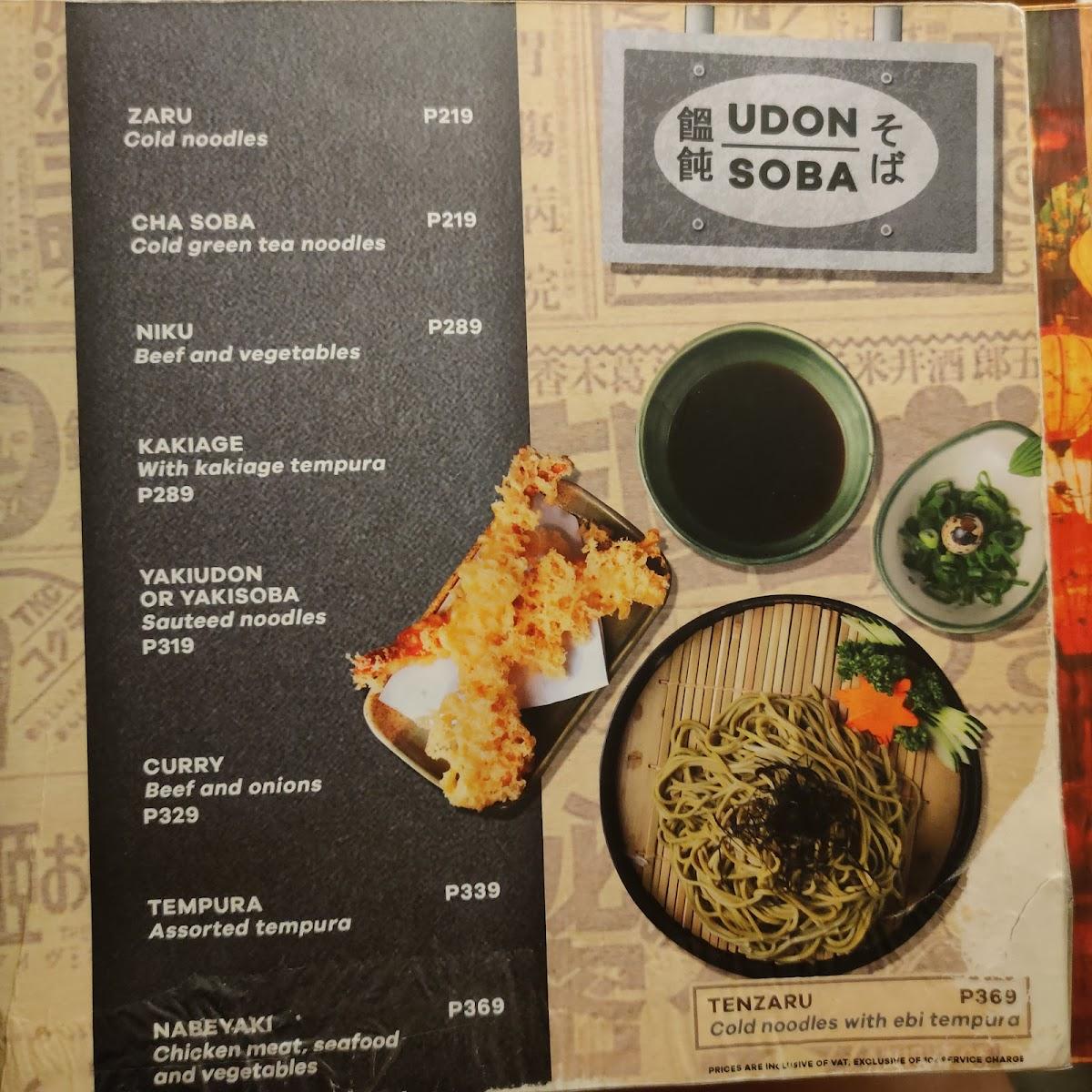 Menu at Yaku Japanese Grill restaurant, Mandaluyong, 5th Level The Podium