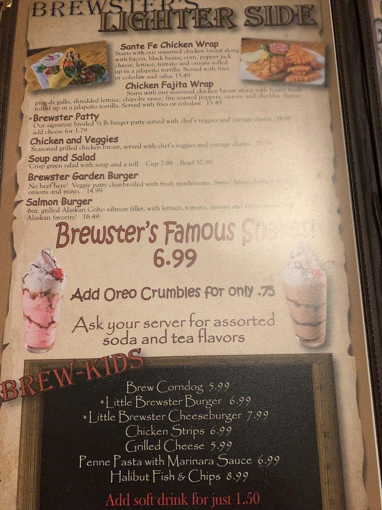Menu at Brewsters Restaurant, Fairbanks, Airport Way