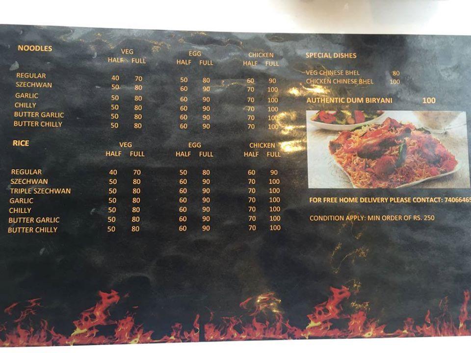 Menu at Chick N Fire, Bengaluru