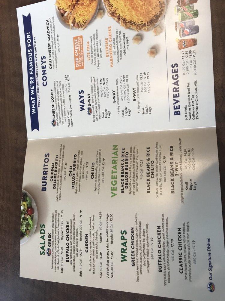 Menu at Skyline Chili desserts, Lexington, Richmond Rd