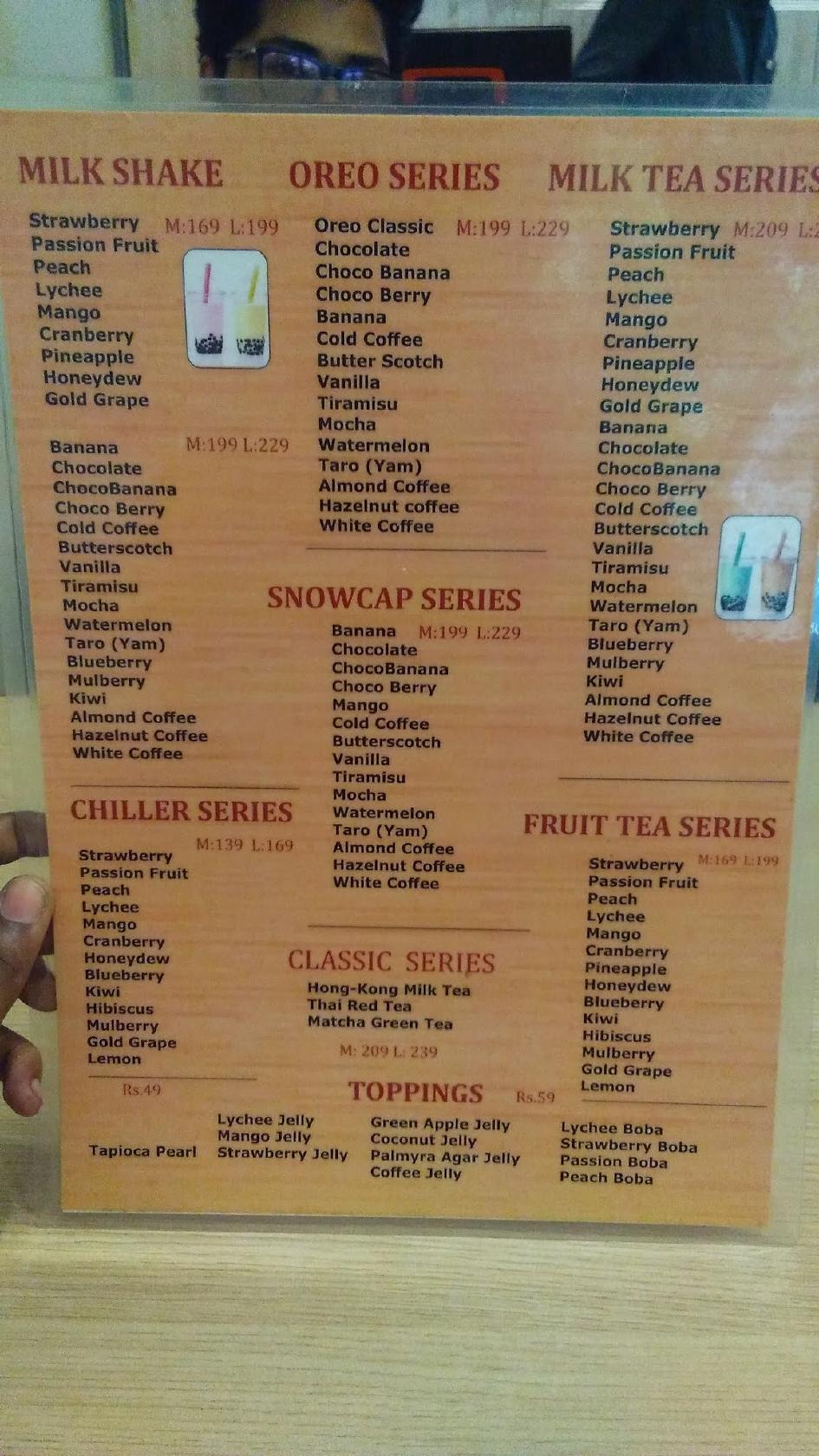 Menu at CHA Republic, Chennai, Shop No. 5
