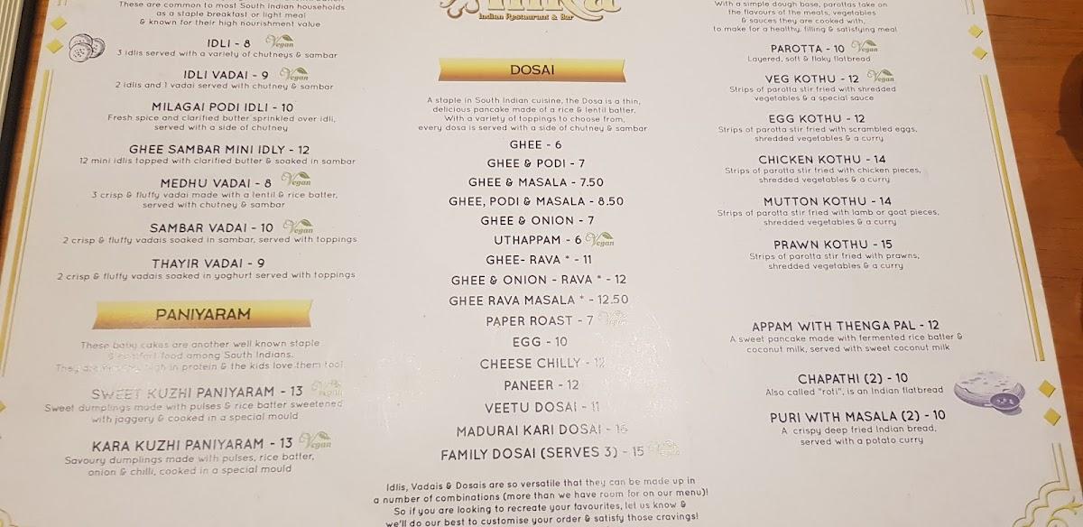 Menu at Inka - Indian Restaurant & Bar, Hawthorn