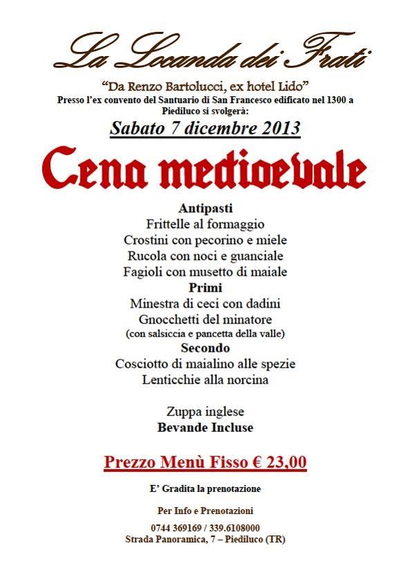 Menu da La Locanda Dei Frati ristorante, Piediluco