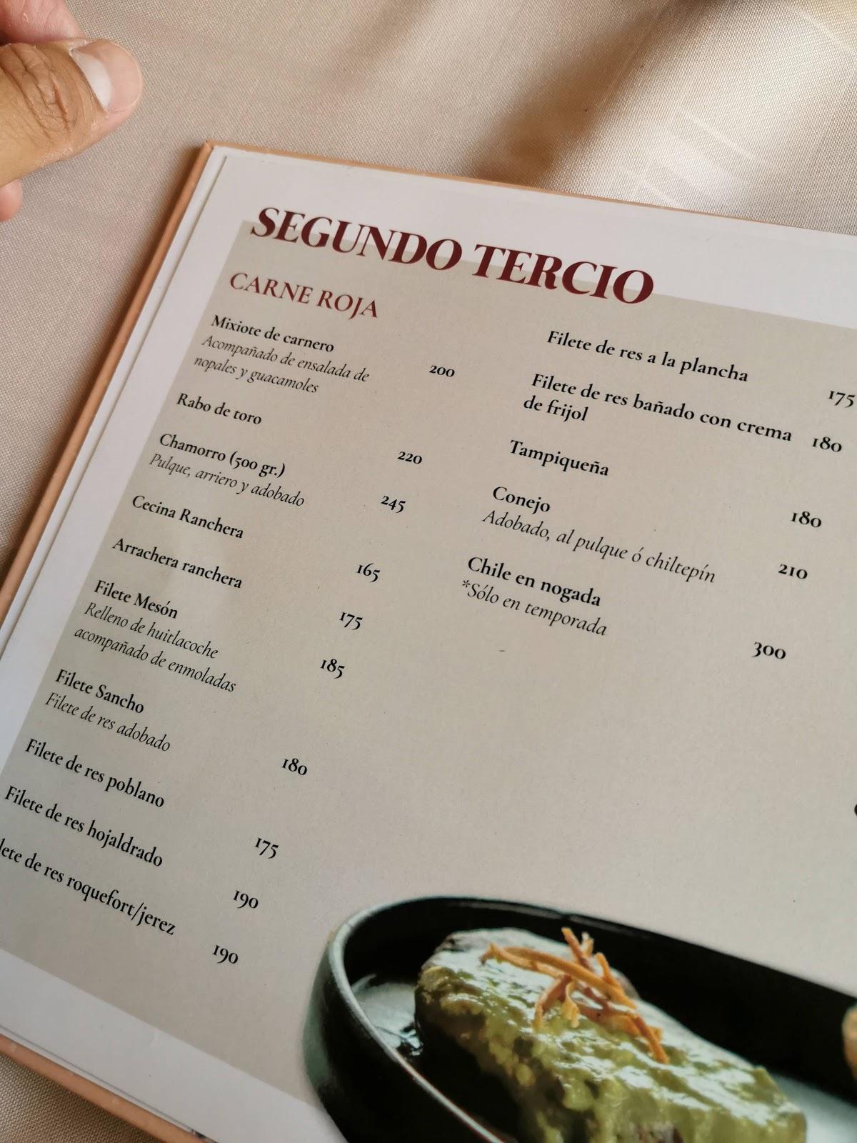 Menu at Meson Taurino pub & bar, Tlaxcala