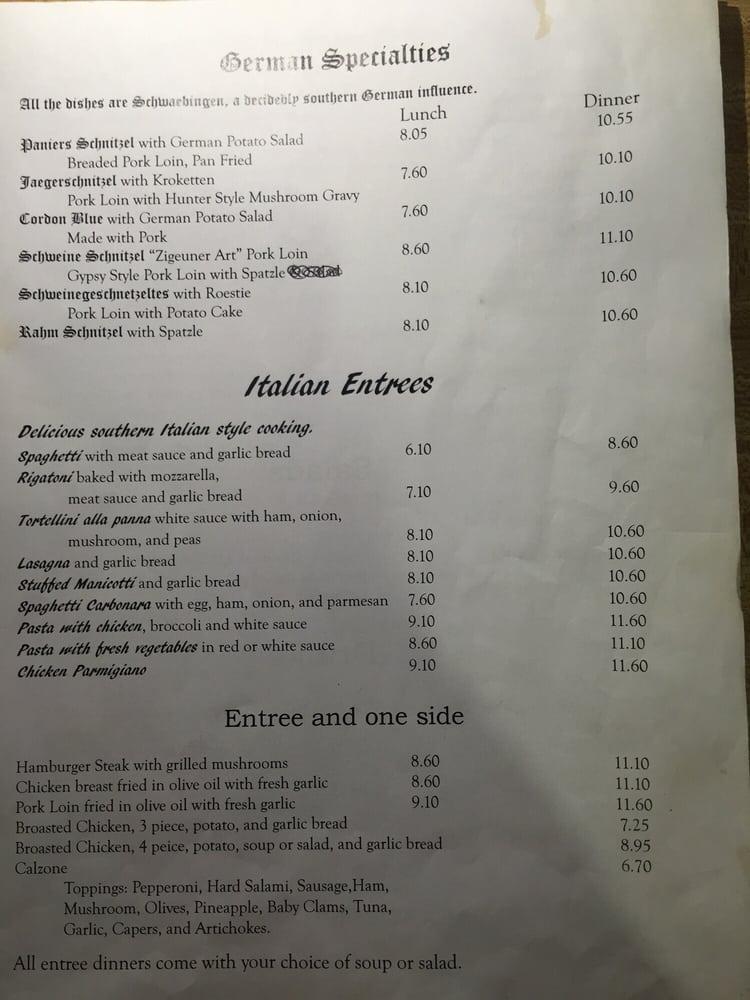 Menu at Mino's II Diner restaurant, Garrett, 106 S Randolph St