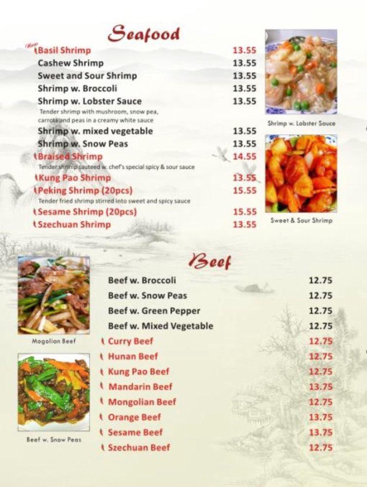 Menu at Shanghai Garden Restaurant, Rifle