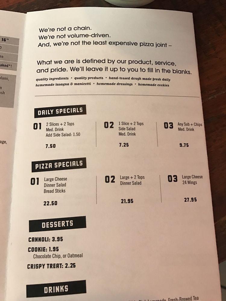 Menu at Stumpy's Pizza & Subs pizzeria, Phoenix