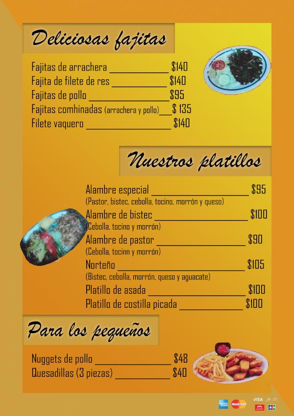 Carta del restaurante Tomas Tacos, Mexico, Km 22 Carr. A Alvaro Obregon