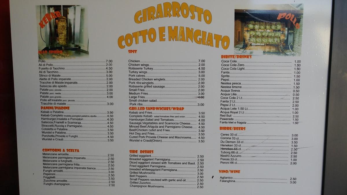 Menu at Chicken Man restaurant, Lago Patria
