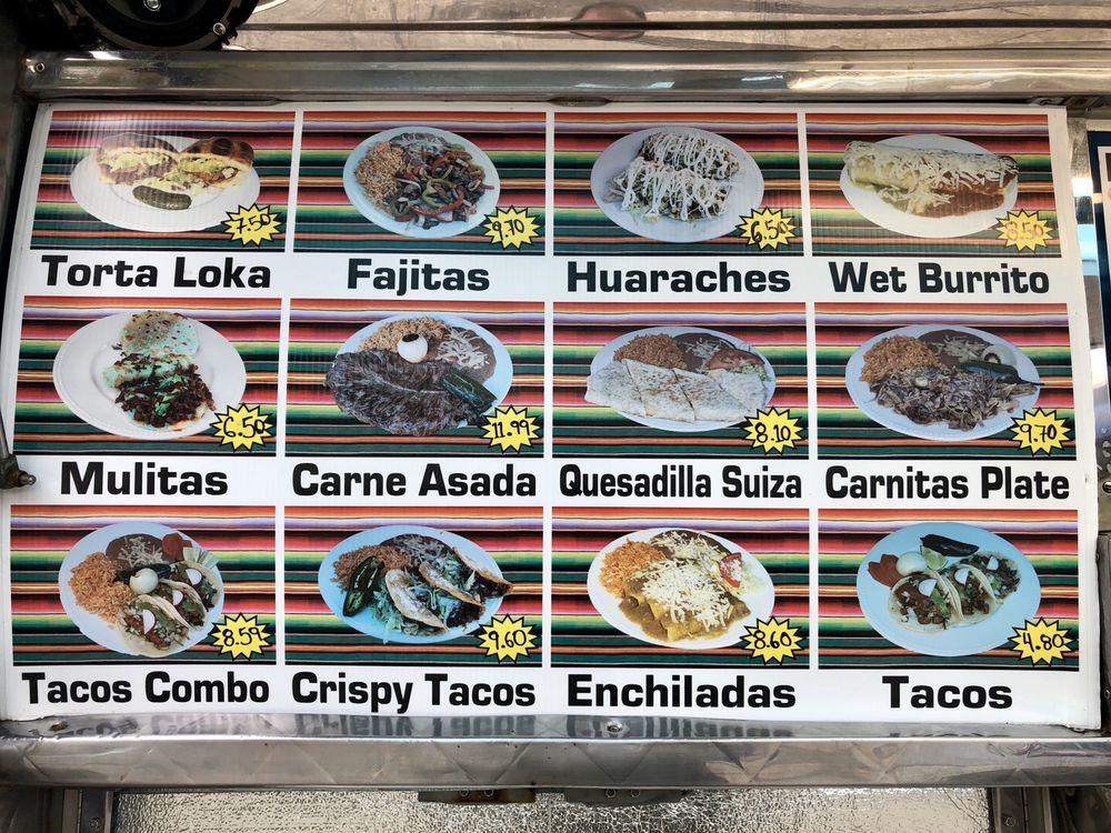 Menu at Fiesta Taco restaurant, Olympia