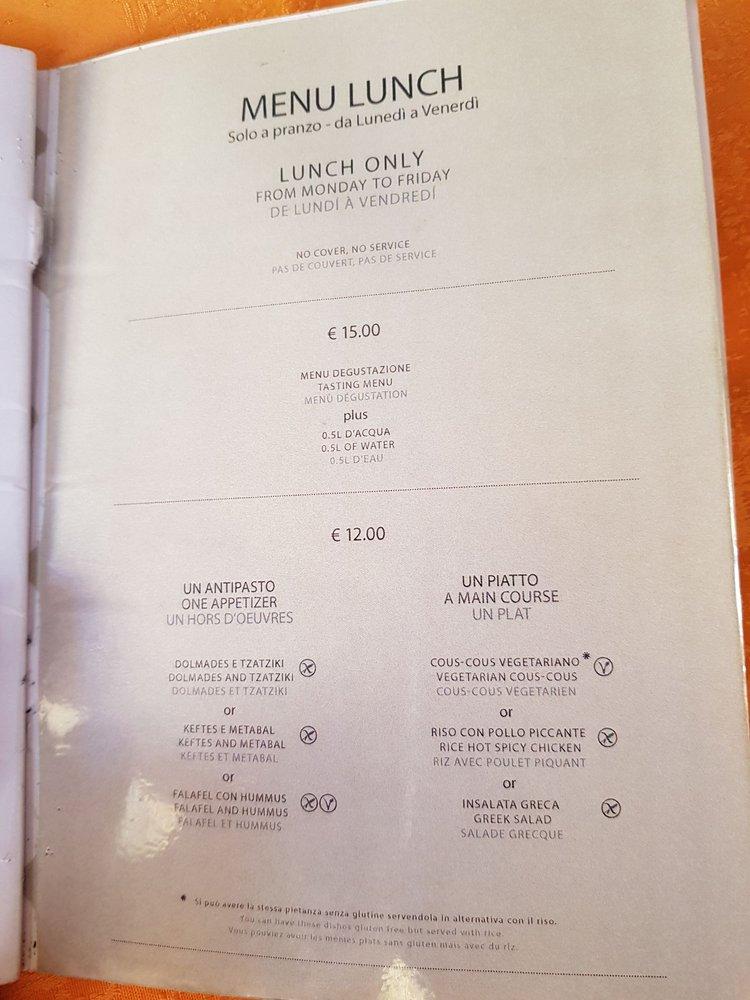 Menu da Frary's ristorante, Venezia