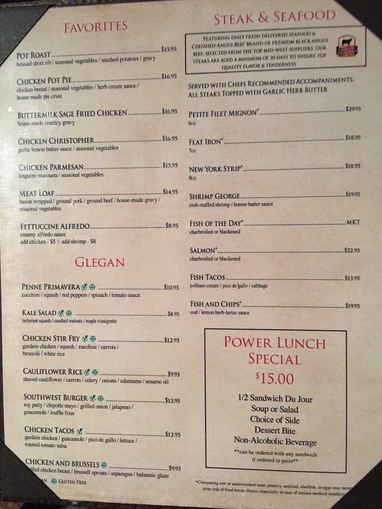 Menu at Triple George Grill steakhouse, Las Vegas