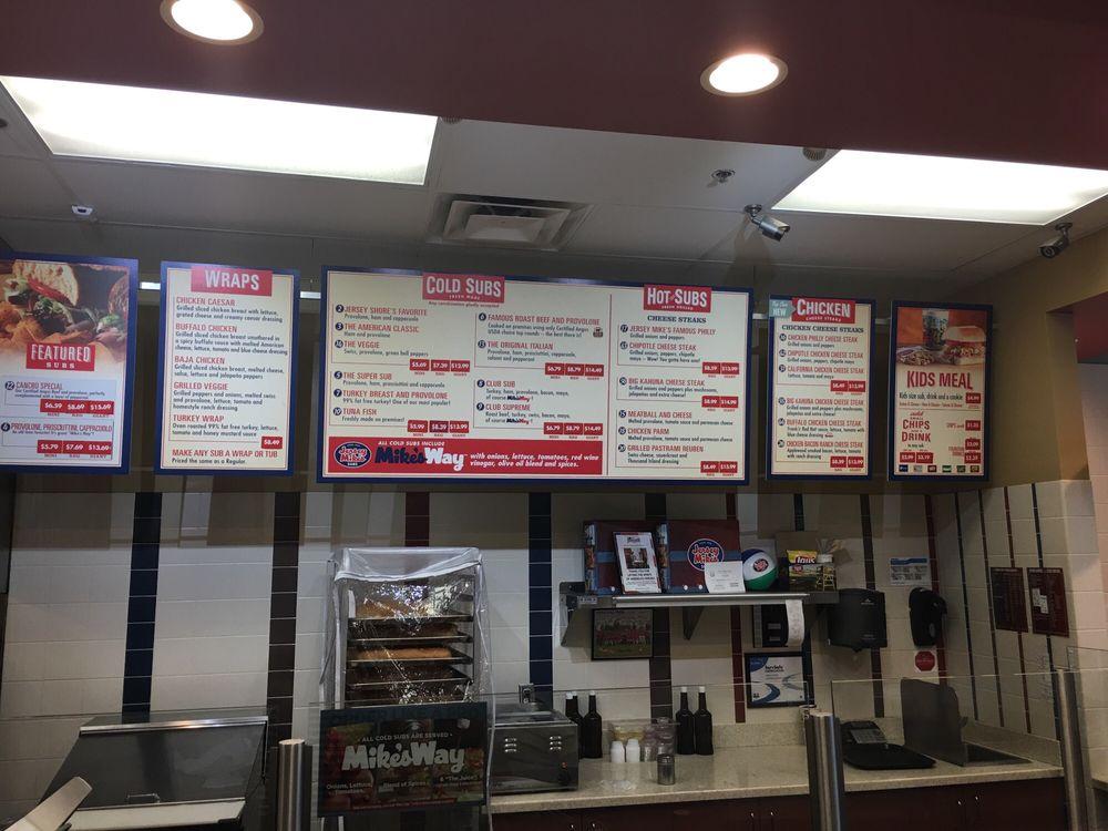 Menu at Jersey Mike's Subs fast food, Palm Desert, CA-111 Suite B
