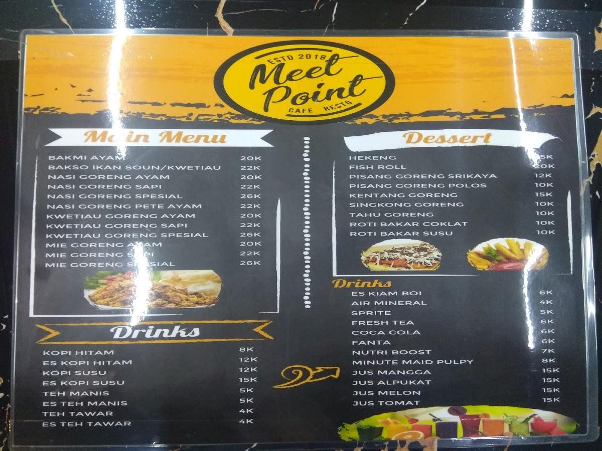 Menu at Meet Point Cafe and resto, Tangerang