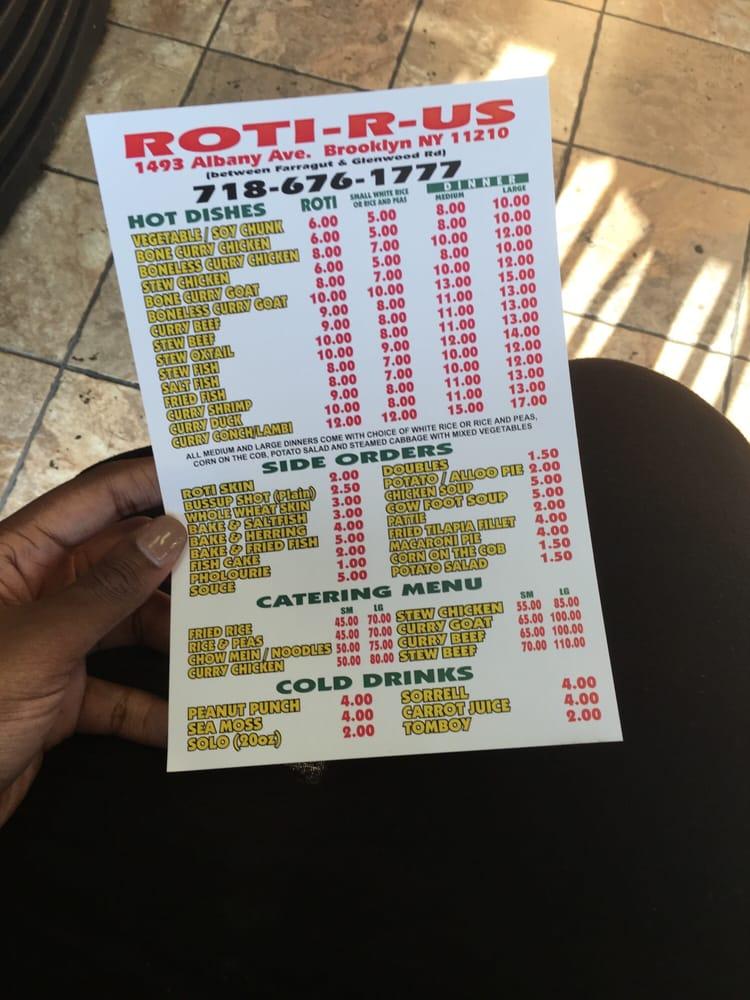Menu at Roti R Us -Real Caribbean Food. restaurant, New York City ...