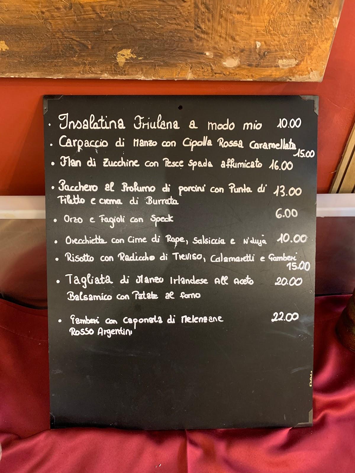 Speisekarte von A casa di Luca restaurant, Tarcento