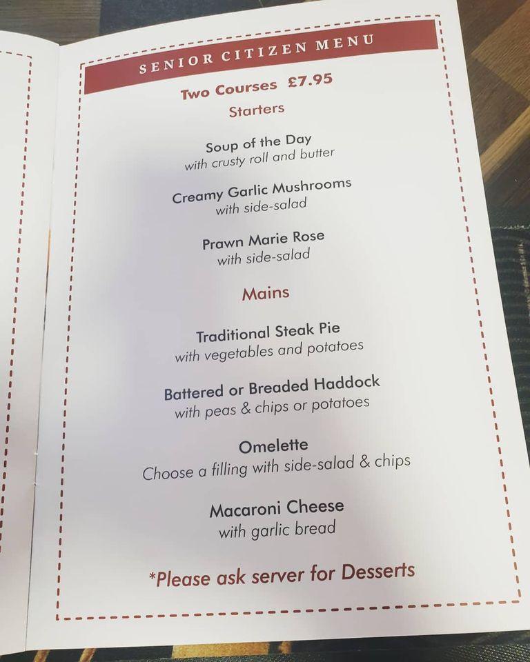 Menu at Commercial Hotel pub & bar, Newtyle