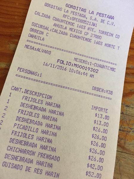 Menu at La Pestana fast food, Torreón, Calzada Cuauhtemoc #1603 Nte.