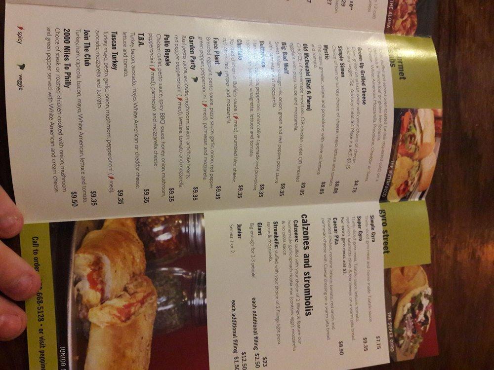 Menu at Peppino's Pizza & Subs pizzeria, Frisco, 610 Main St