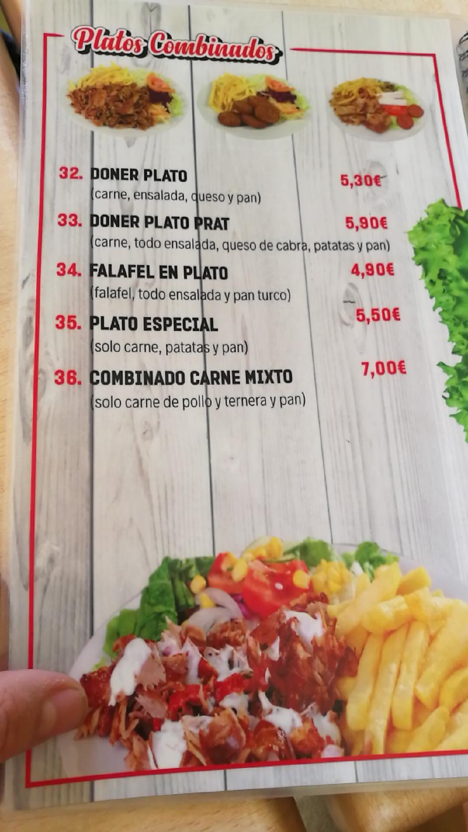 Carta del restaurante Tio Mario Döner Kebab, El Prat del Llobregat ...