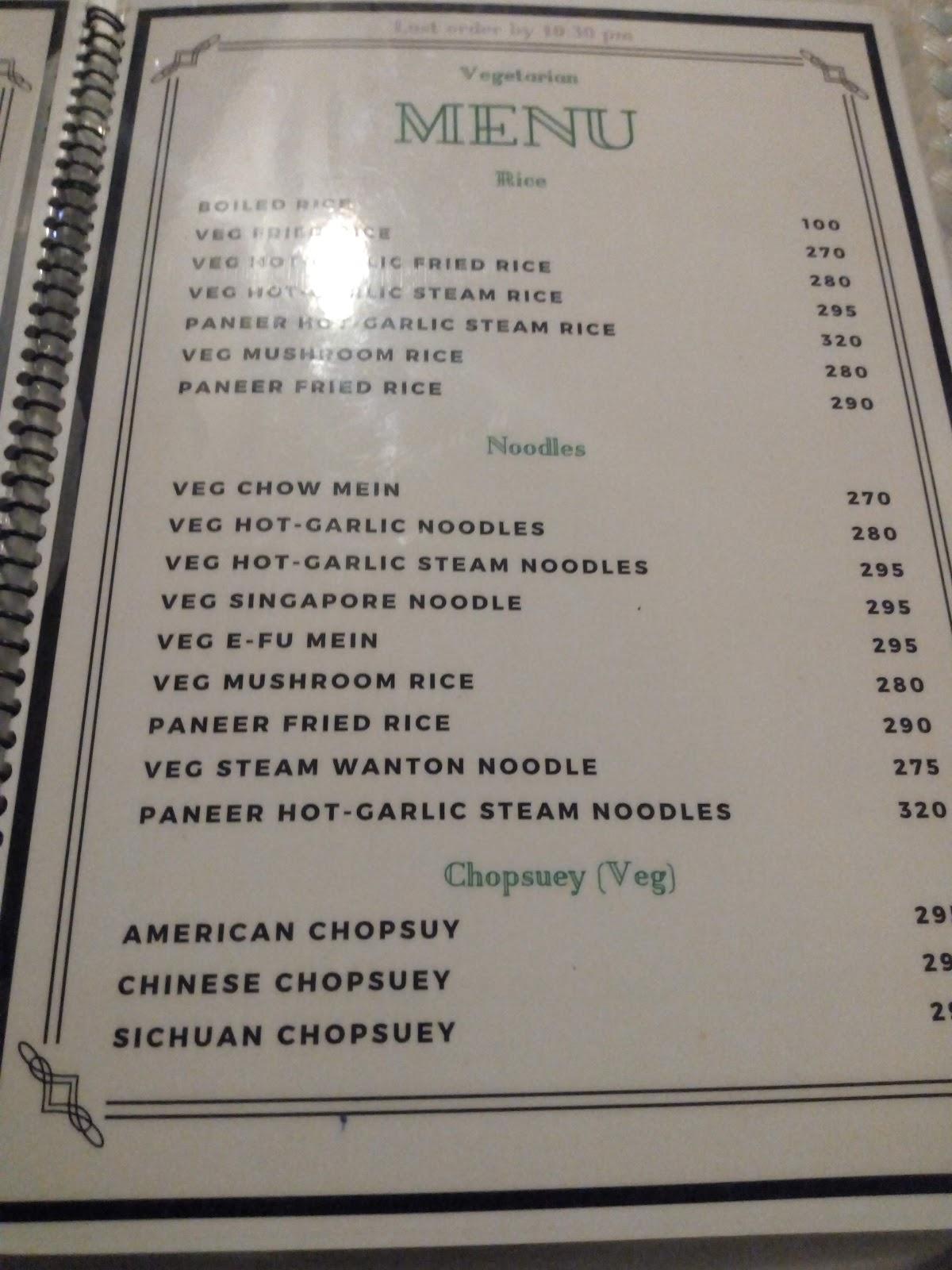 Menu at Chung Fa Chinese Restaurant, Lucknow