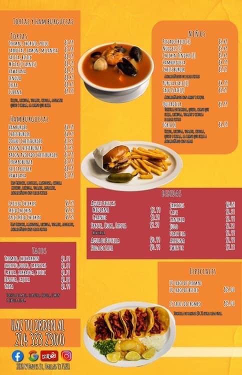 Carta del restaurante Mi Tierrita Taqueria, Dallas