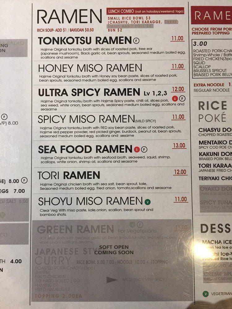Menu at Kin No Tori Ramen Bar Alpharetta, Alpharetta