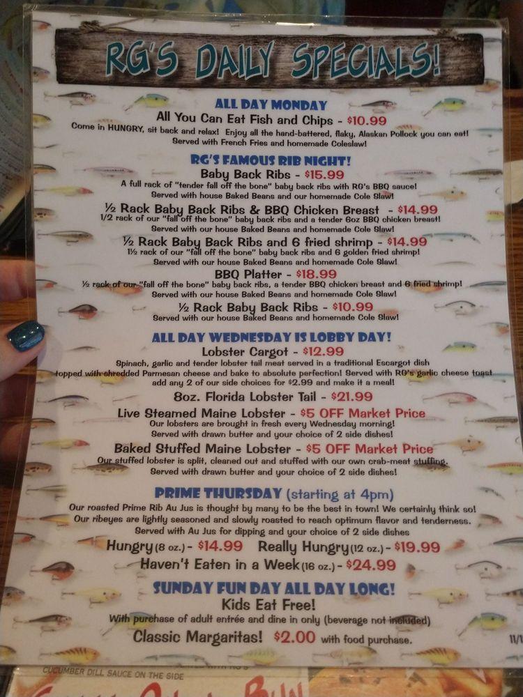 Menu at Roosterfish Grill pub & bar, Largo