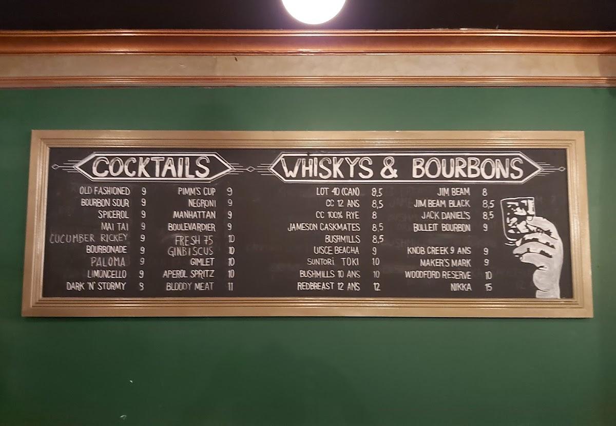 Menu at Nestor pub & bar, Montréal