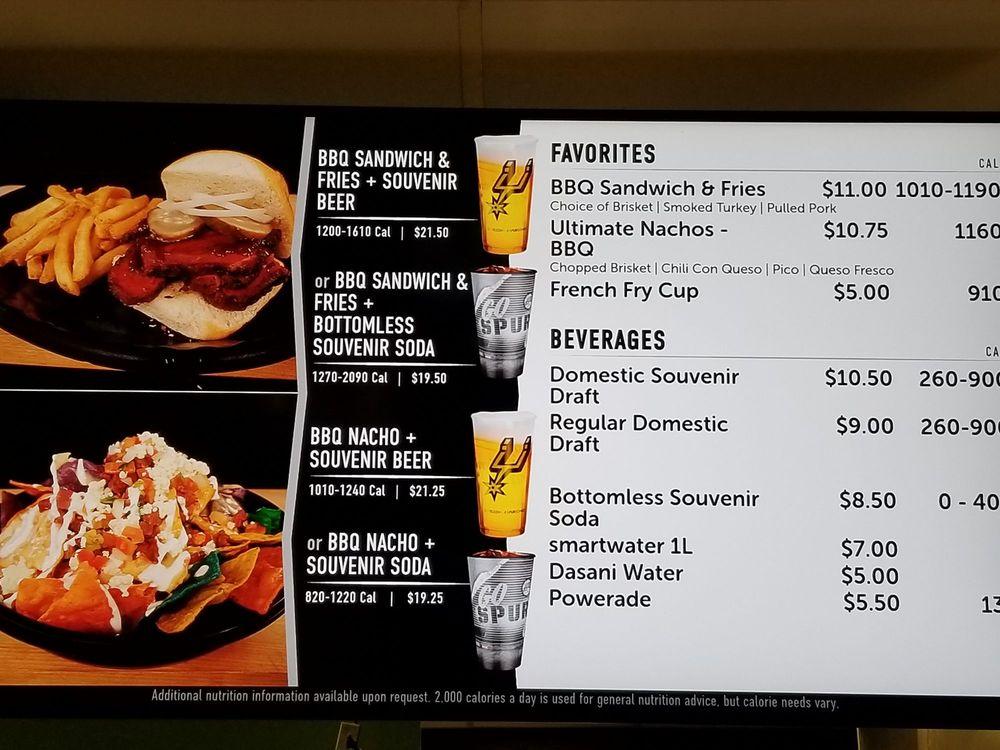 Menu at SA BBQ, San Antonio