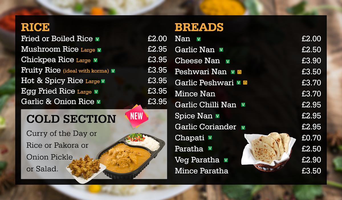 Menu at Spice of Life fast food, Stirling, 11 Bannockburn Rd