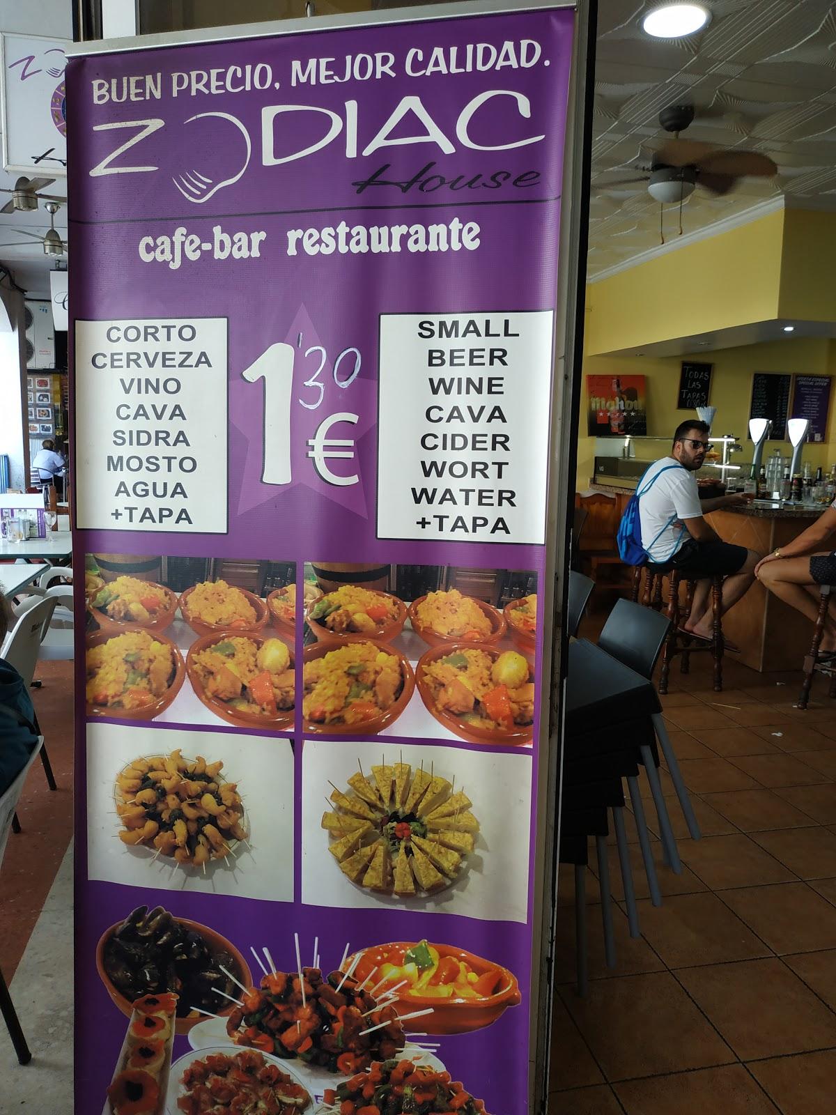 Menu at Zodiac House pub & bar, Benidorm, Av. de Ruzafa