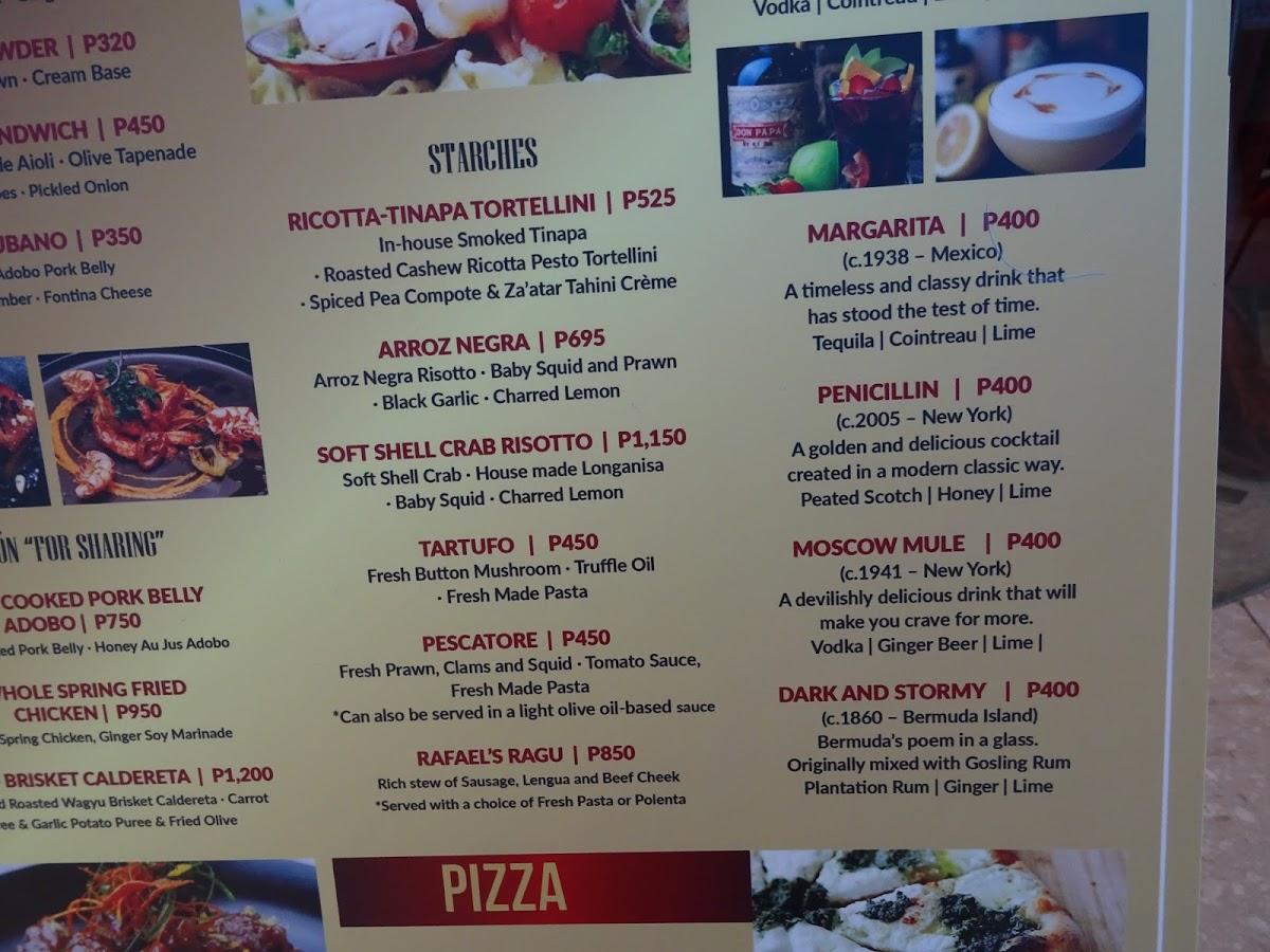 Menu at Rafael’s Tapas Bar & Restaurant, Pasay