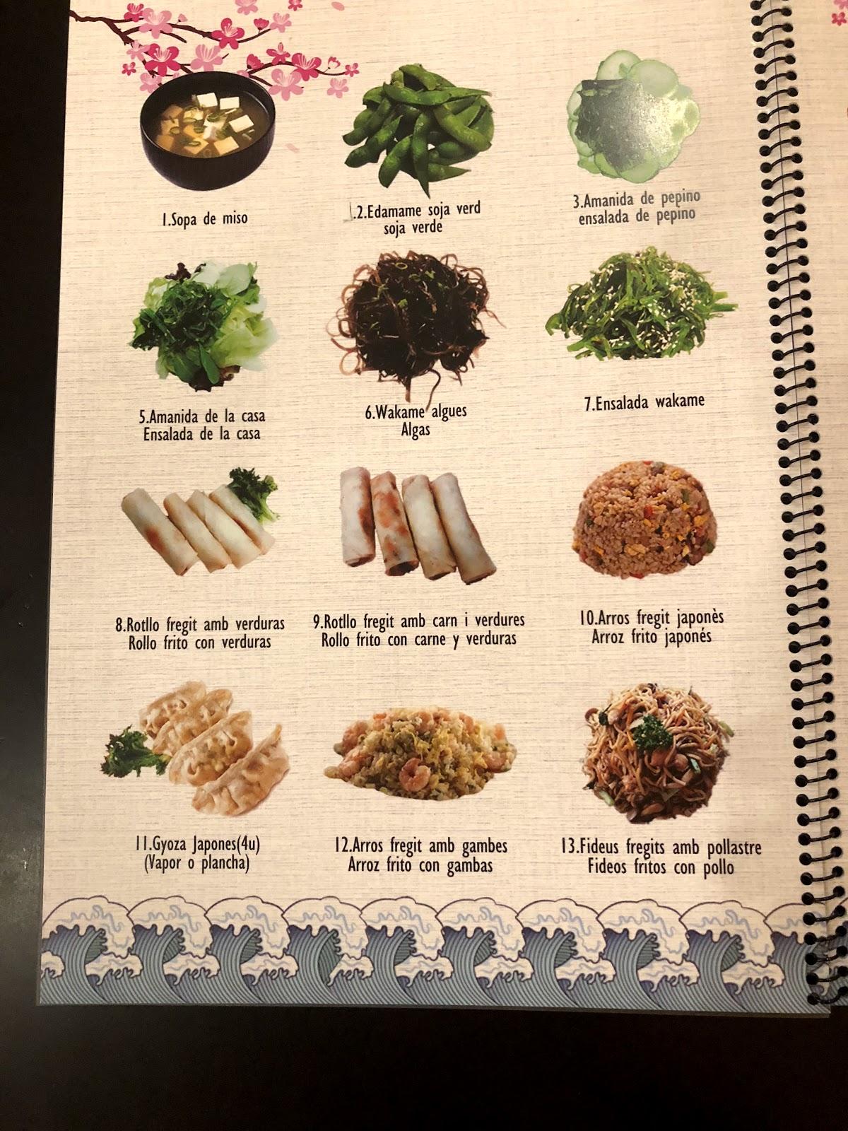 Menu at Restaurant Japones Yami, Mataró