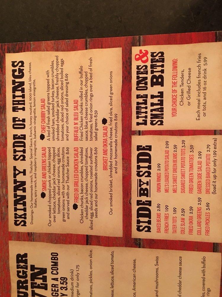 Menu at Thatcher's Barbecue & Grill, Ringgold