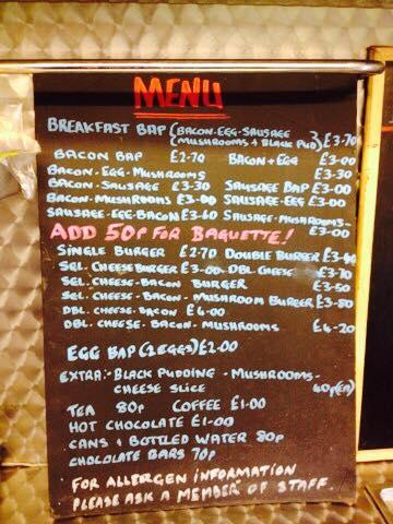 Menu at The Full English, Aldbourne