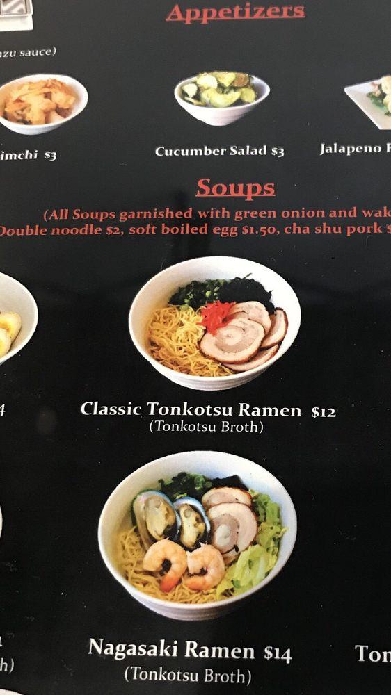 Menu at Toshiko Ramen & Sushi Bar, Fresno