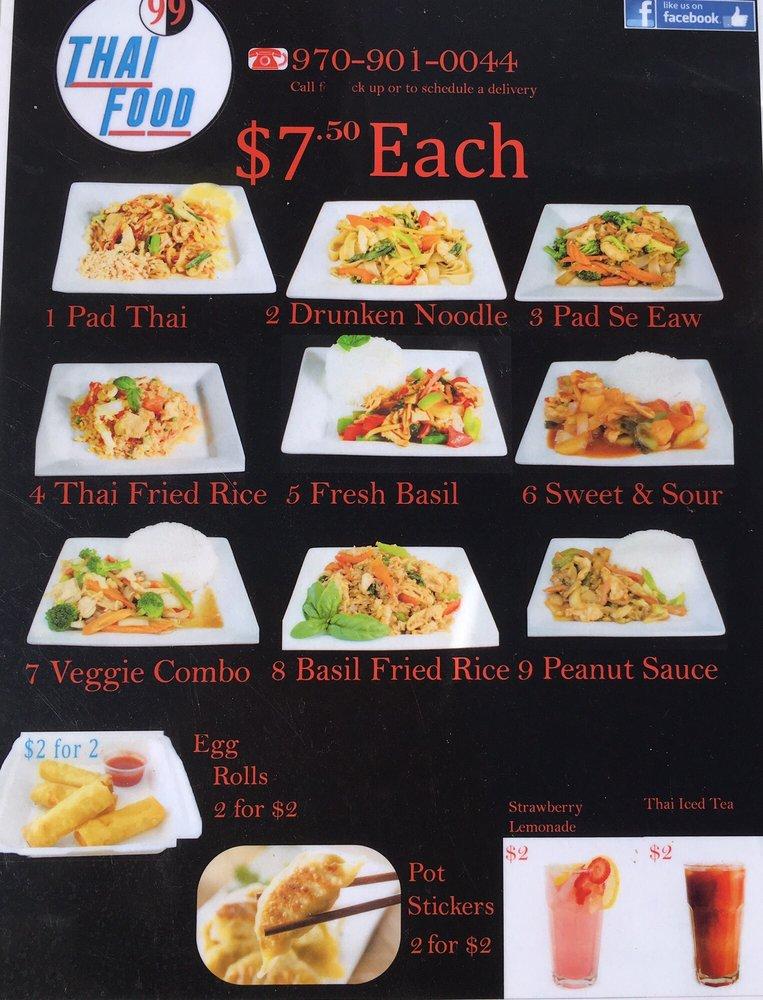 Menu at 99 Thai Food restaurant, Montrose, 820 N Townsend Ave