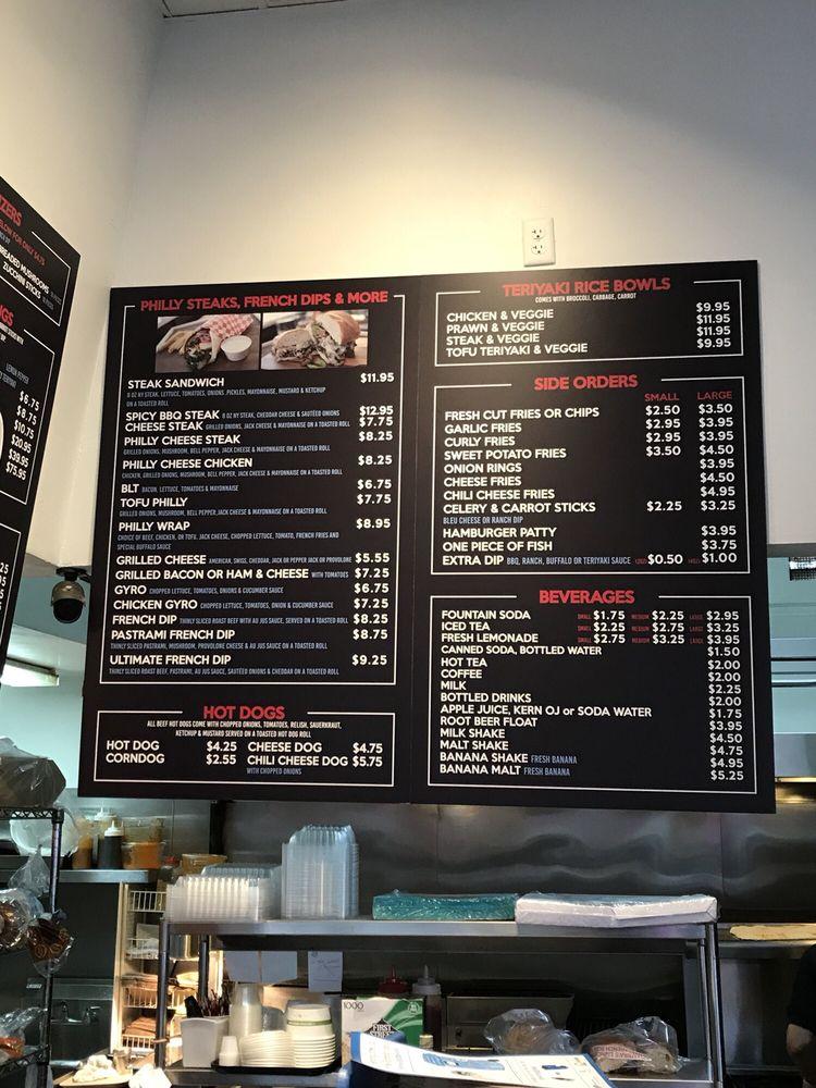Menu at Buffalo Burger restaurant, San Francisco